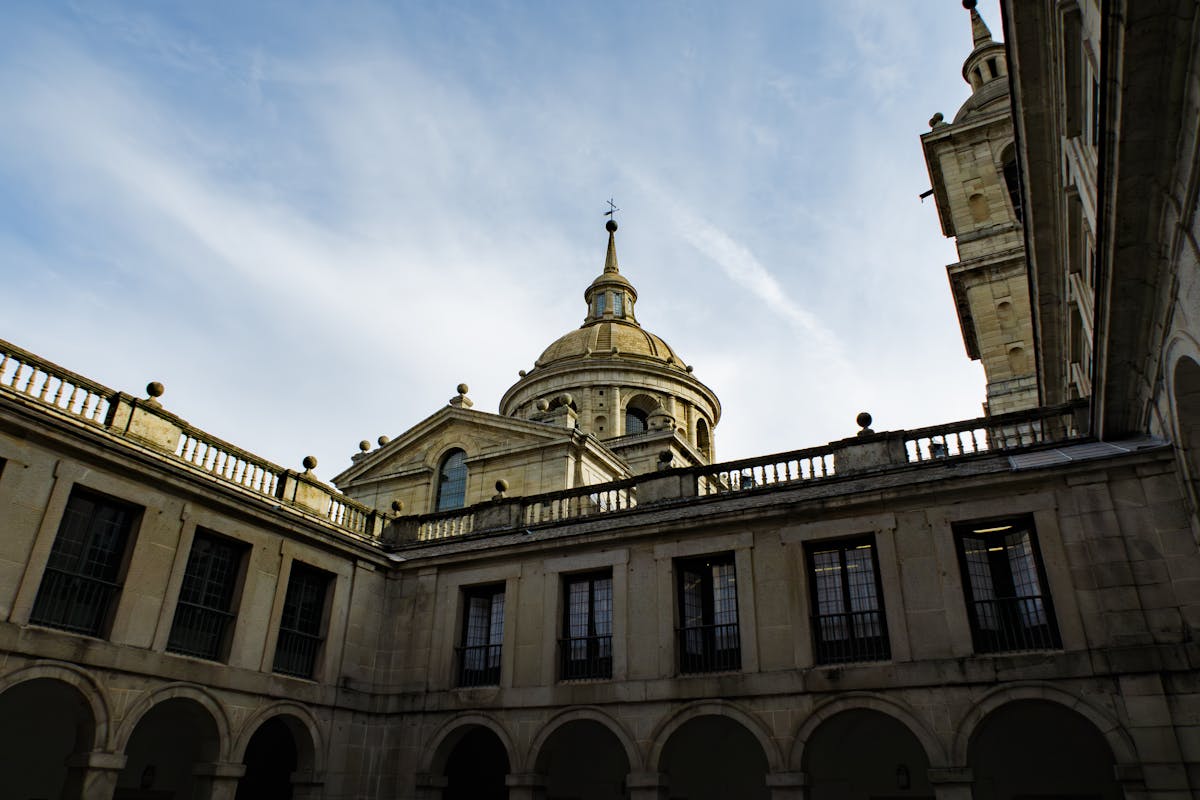 El Escorial domes against clear sky