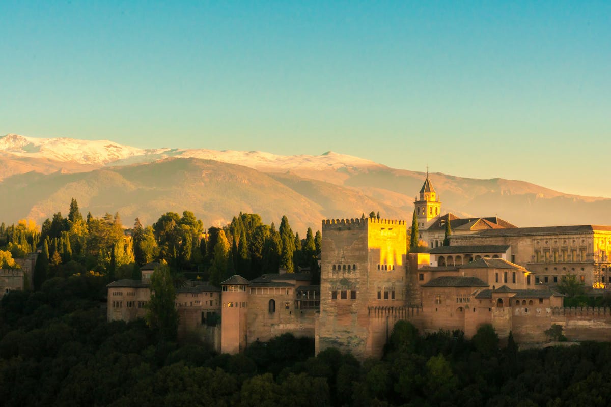 The Alhambra in Granada Spain at golden hour