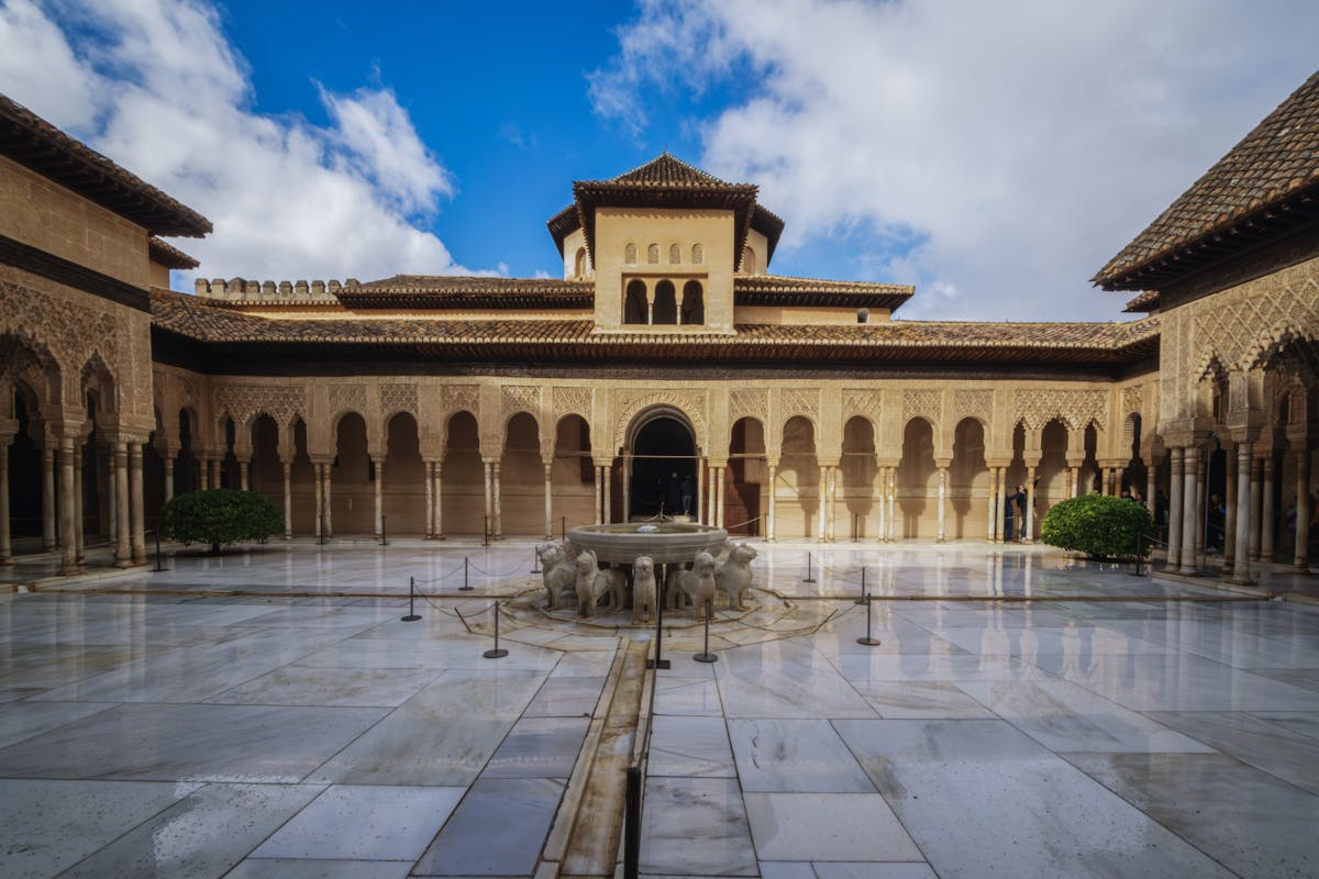 Courtyard of the Lions at Alhambra Palace Spain