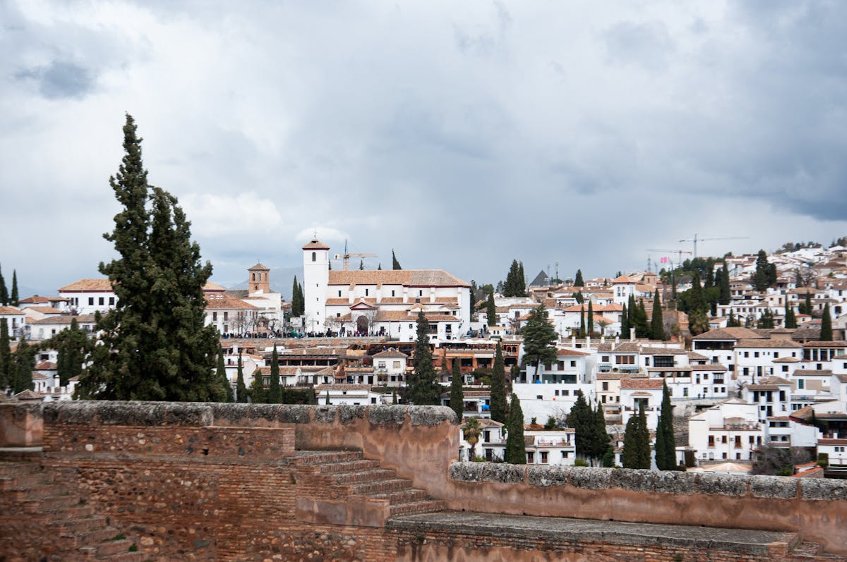Residential area in Granada Spain with rooftops
