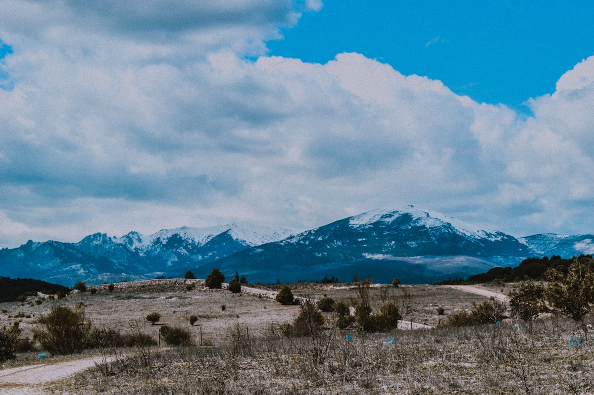 Snow-capped mountains near Madrid