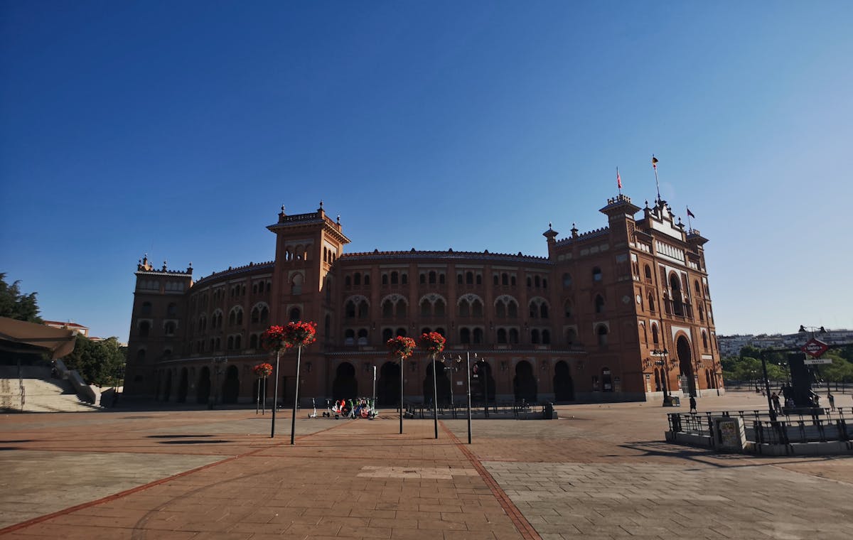 Plaza de Toros de Las Ventas in Madrid on a clear sunny day