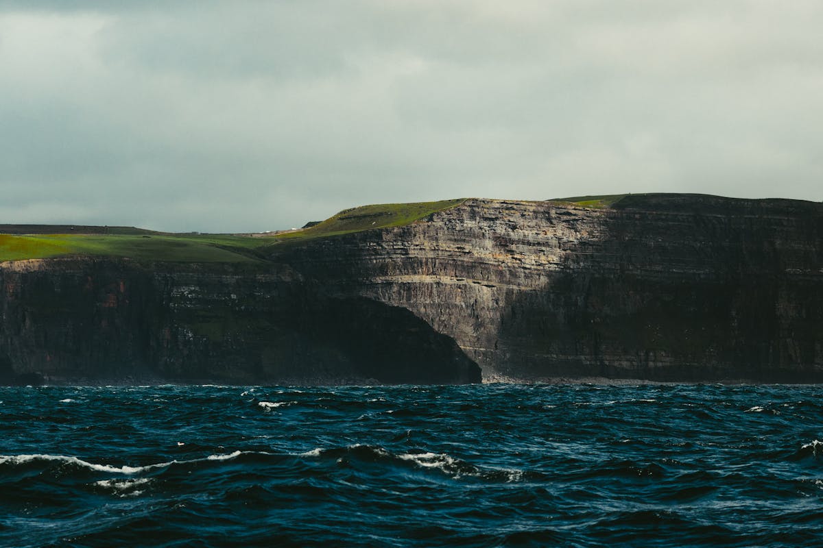 Dramatic cliffs of Inishmore rising above the wild Atlantic Ocean