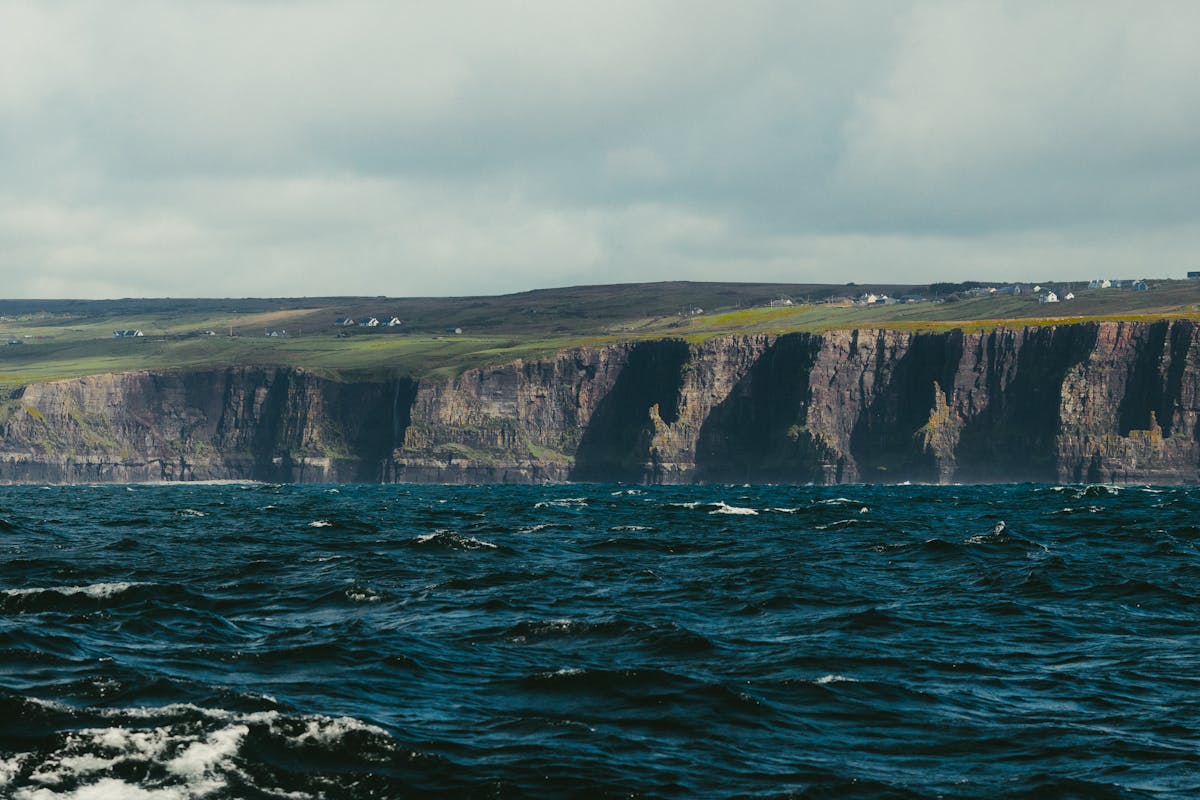 Breathtaking cliffs of Inishmore Aran Islands over the Atlantic Ocean