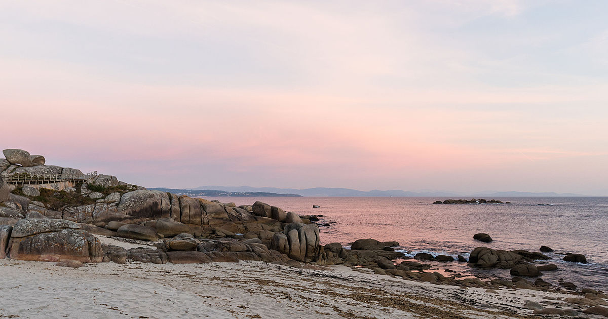 Panoramic coastal view of San Vicente O Grove Galicia