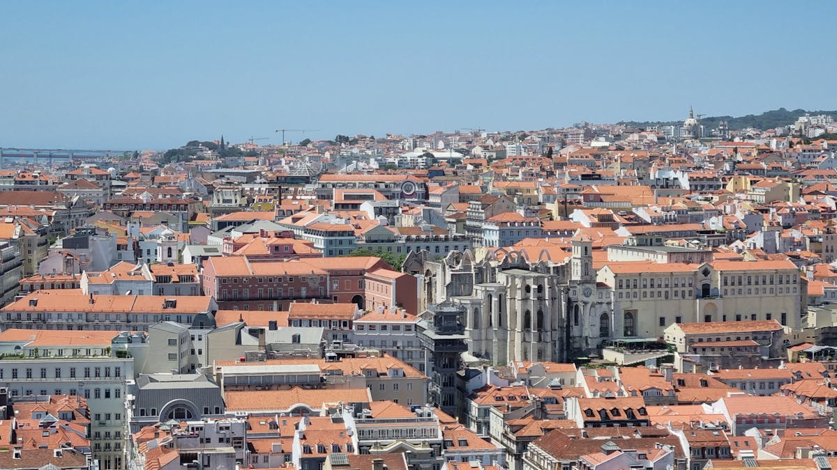 Colorful tiled facades of traditional Lisbon buildings