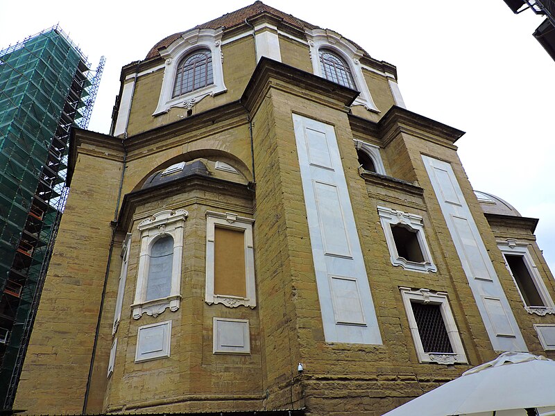 The exterior of the Medici Chapels showing the large dome of the Chapel of the Princes in Florence