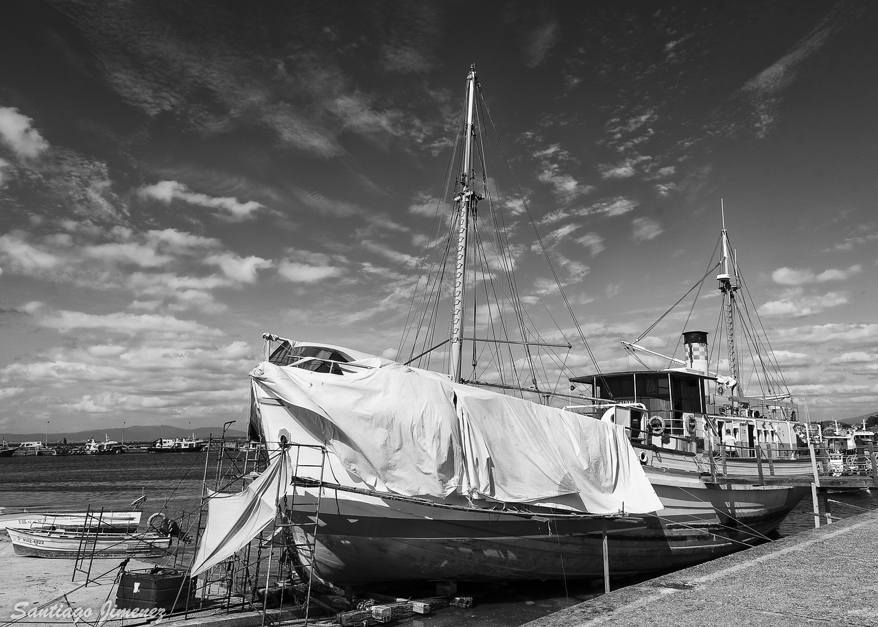 A traditional fishing boat in O Grove harbor Galicia