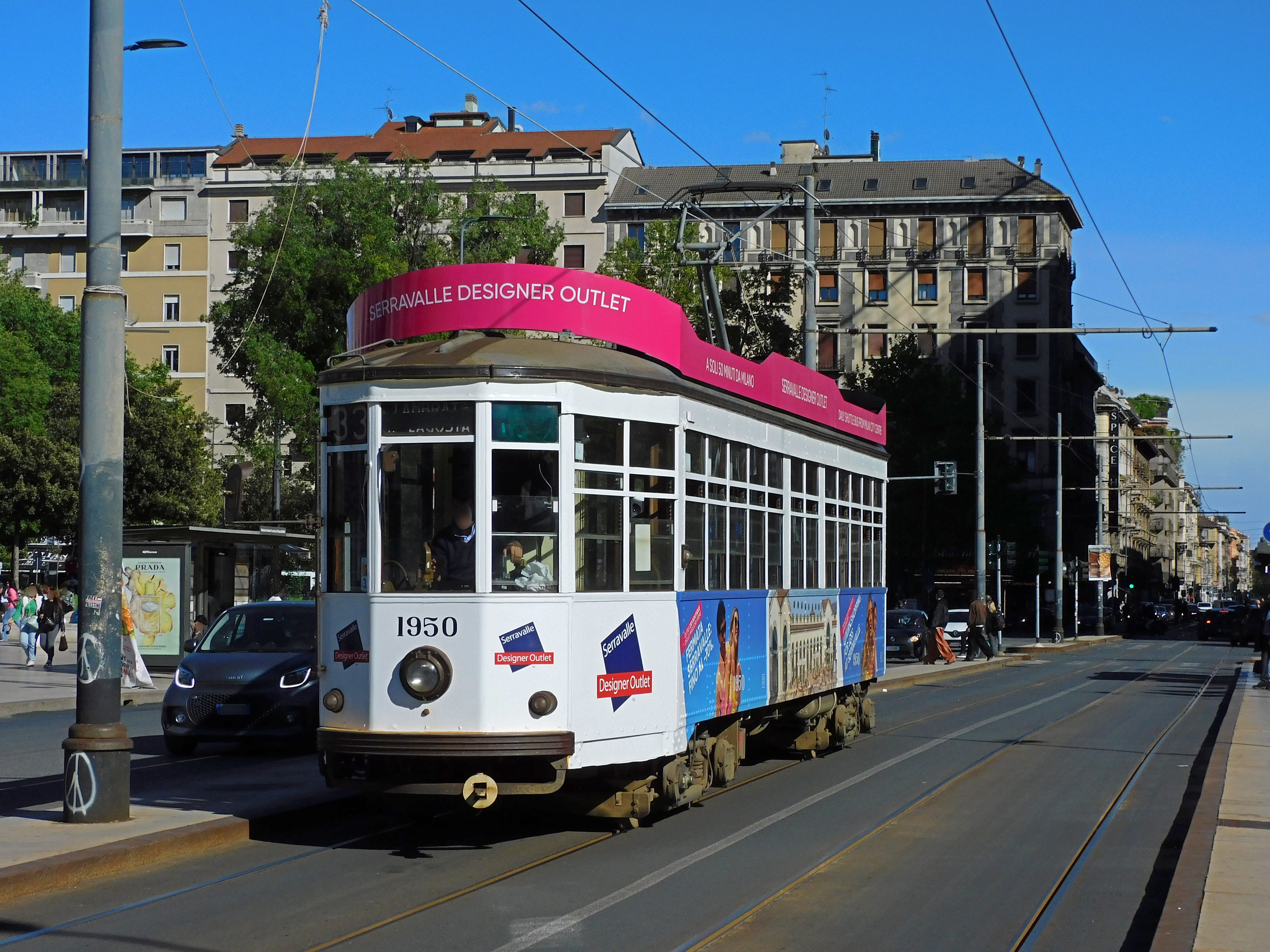 An ATM Milano shuttle bus parked at Serravalle Designer Outlet