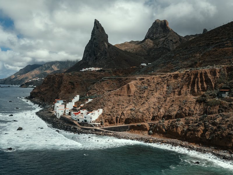 Dramatic cliffs and ocean along the Tenerife coastline in the Canary Islands, Spain
