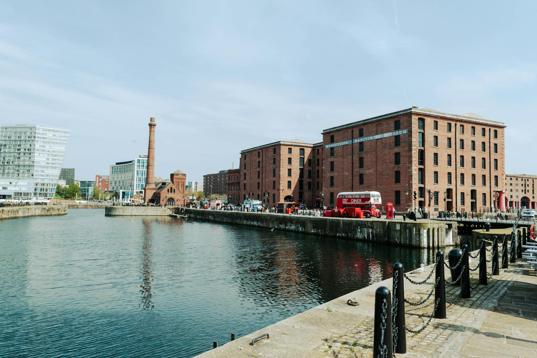 Historic Royal Albert Dock in Liverpool England