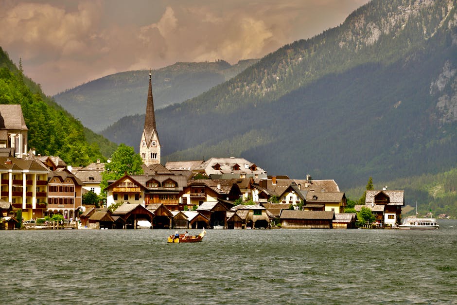 Morning mist rising from Lake Hallstatt