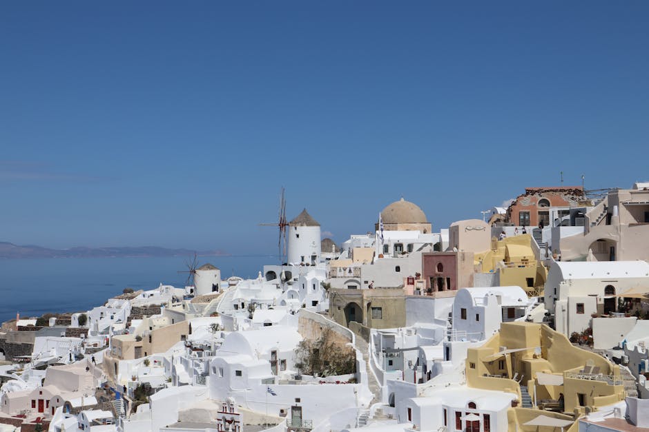 Oia village white buildings on Santorini