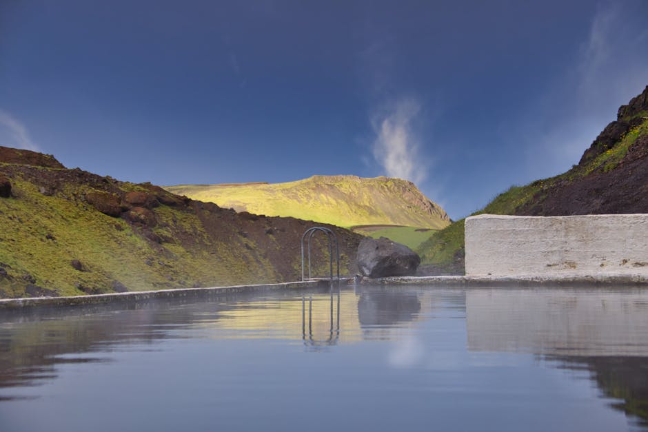 Geothermal pool in an Icelandic landscape