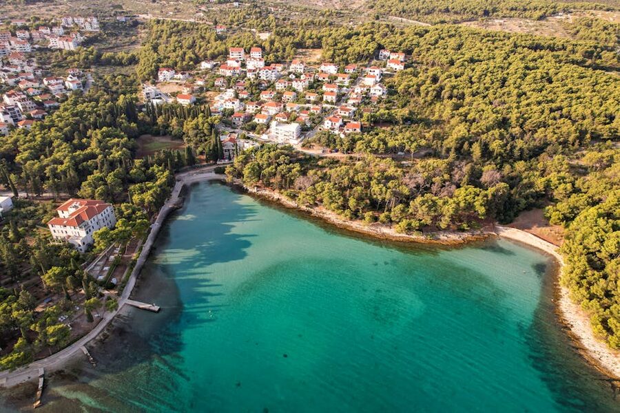 Coastal village with turquoise water on the Croatian coast
