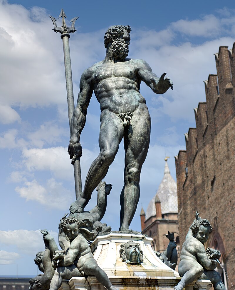 The Fontana del Nettuno Neptune Fountain in Piazza del Nettuno Bologna