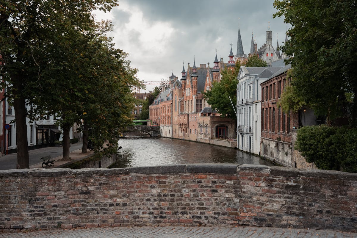 Medieval architecture in Bruges Belgium