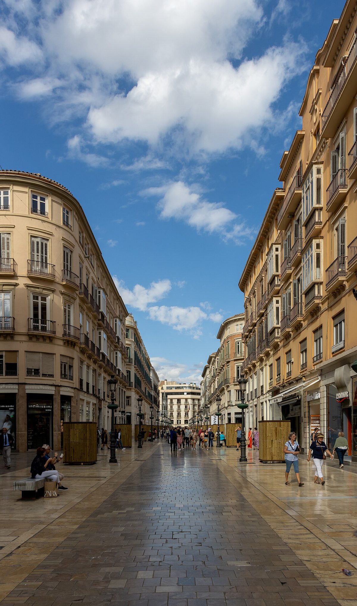 Calle Larios pedestrian shopping street in Malaga city center