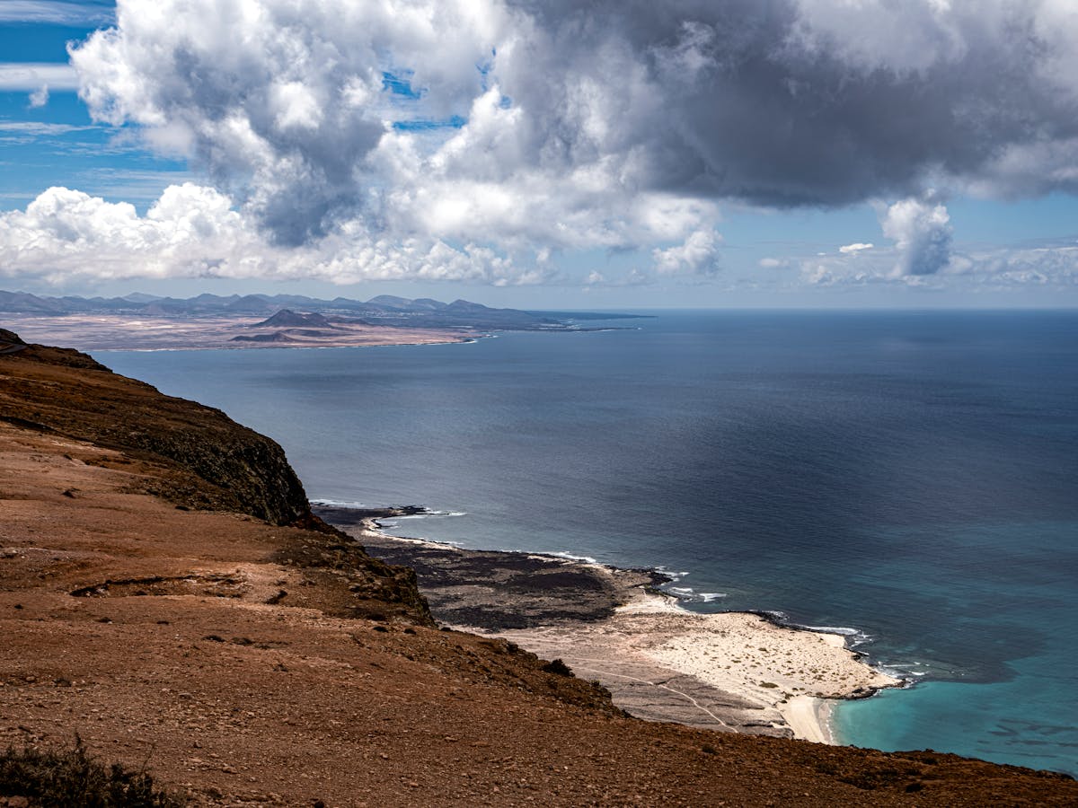 Breathtaking coastal scenery of the Canary Islands with mountain and sea