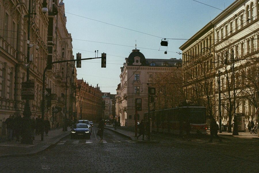 Street view of Prague Old Town showing historic architecture and city atmosphere
