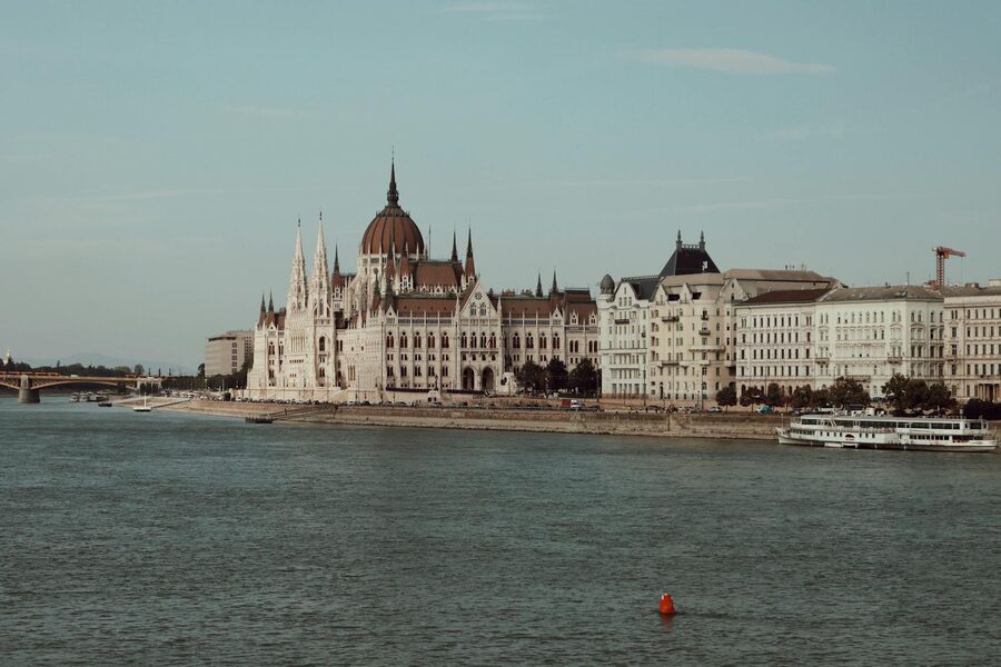 Captivating view of the Hungarian Parliament Building alongside the Danube