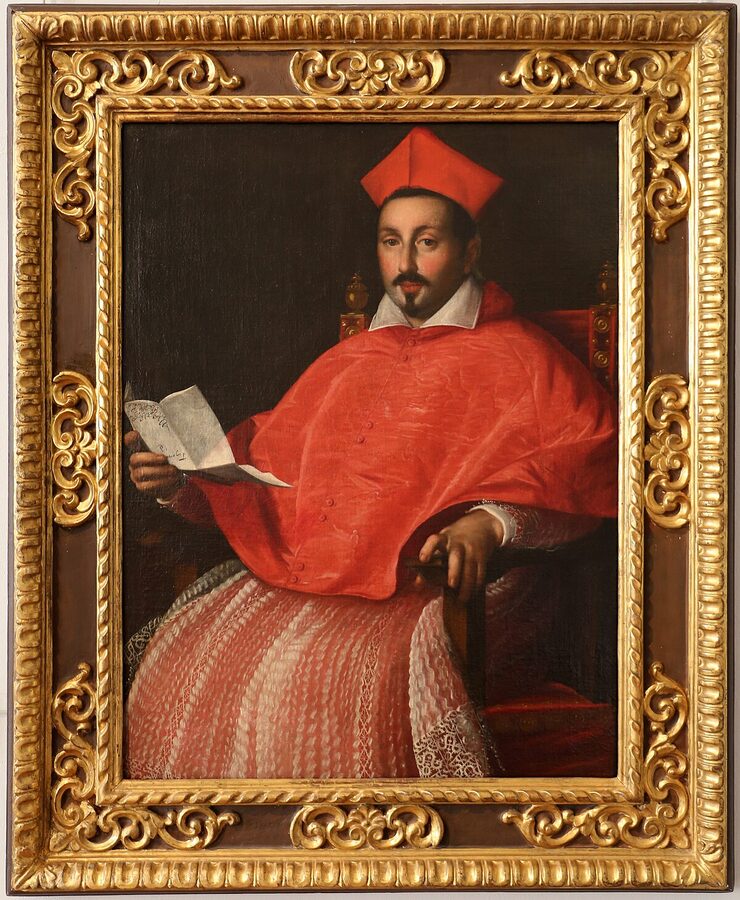 Portrait drawing of Cardinal Scipione Borghese by Ottavio Leoni