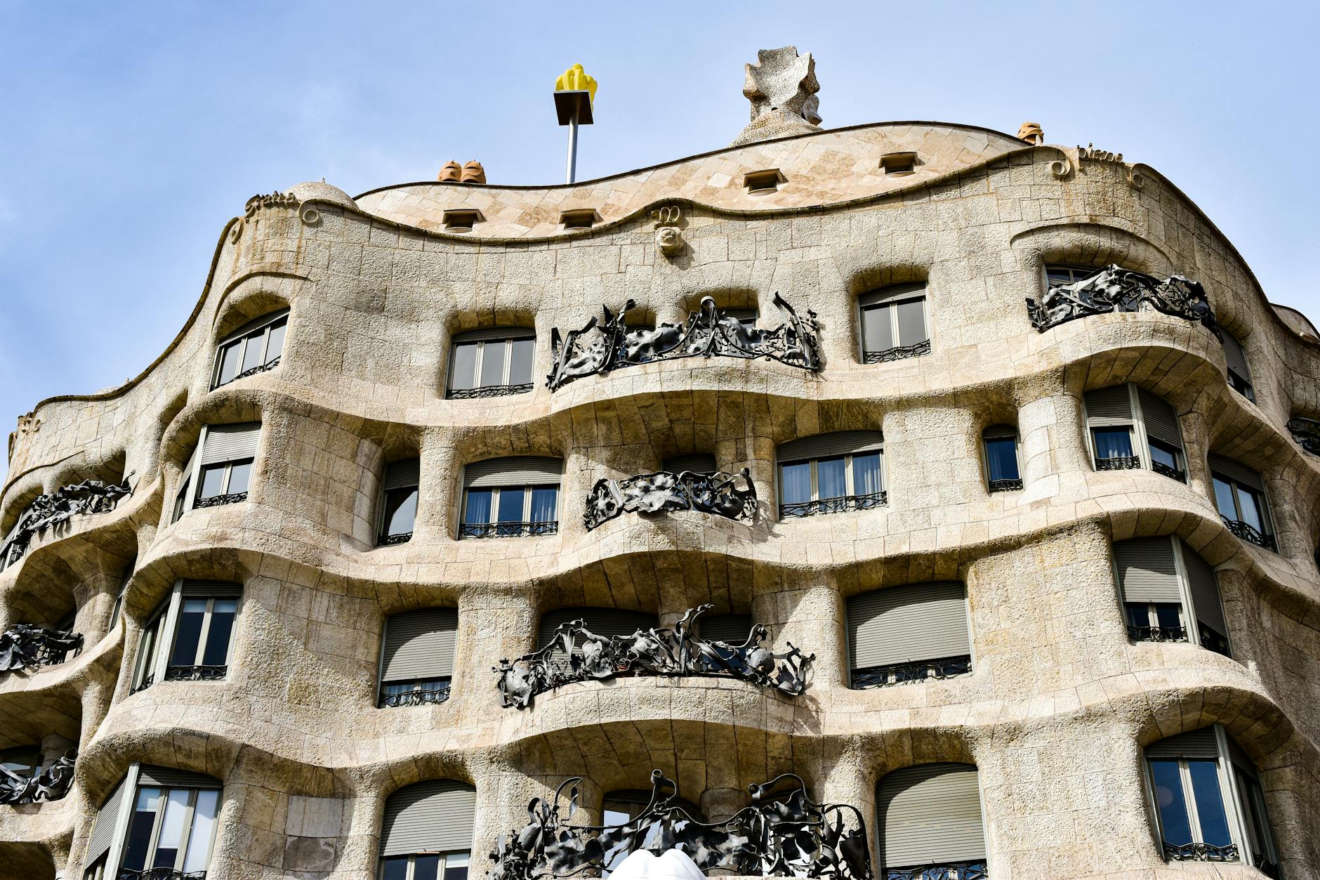 Iconic Casa Mila facade by Gaudi in Barcelona