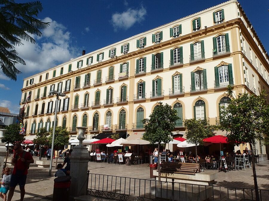 The exterior of Casa Natal de Picasso, Picasso birthplace museum, on Plaza de la Merced in Malaga