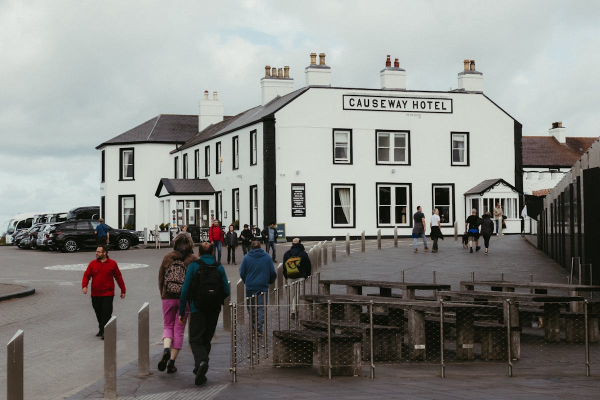 Historic Causeway Hotel building near the Giants Causeway visitor centre in Northern Ireland