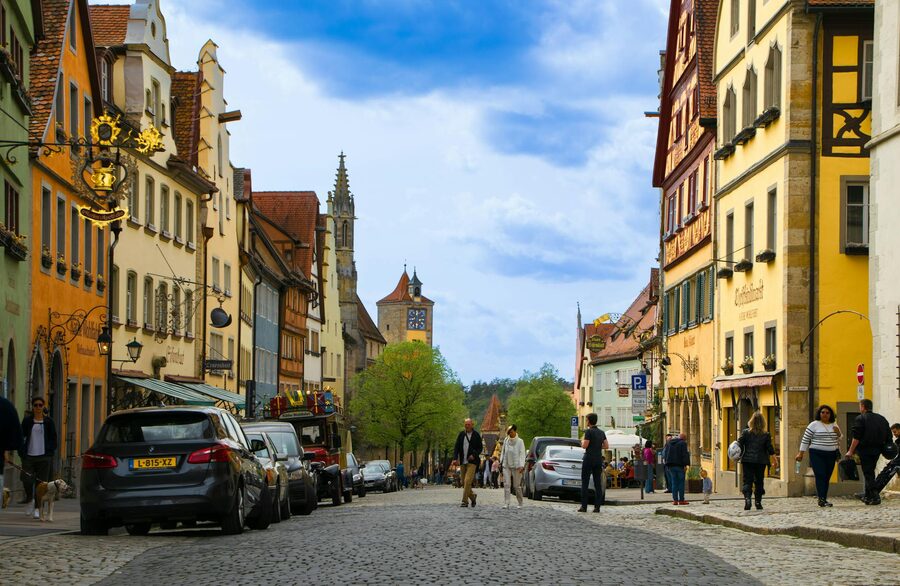 Historic architecture in Rothenburg ob der Tauber Germany