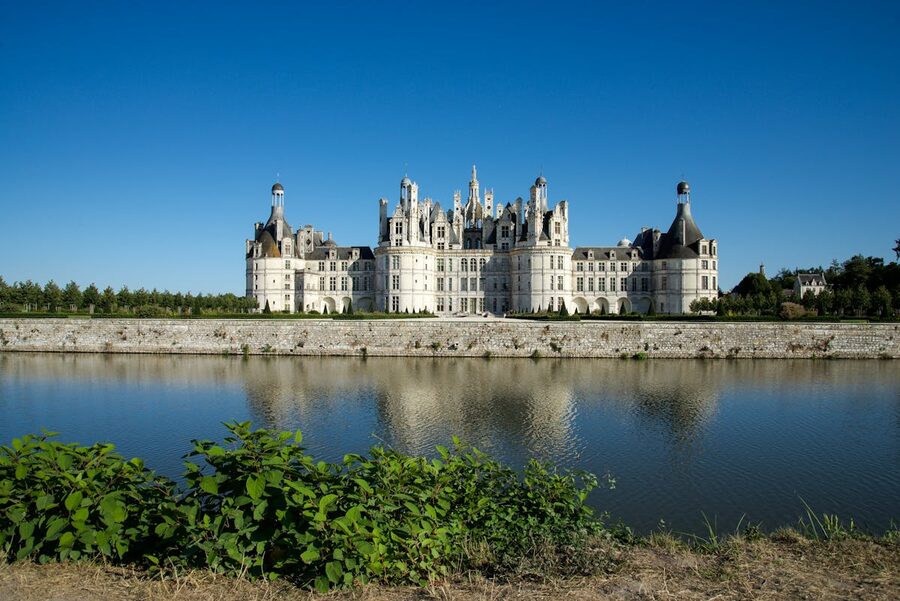 Chateau de Chambord on a sunny day in the Loire Valley