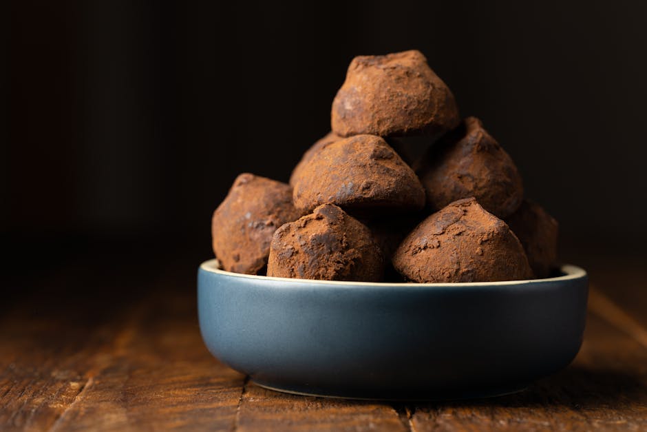 Cocoa-dusted chocolate truffles