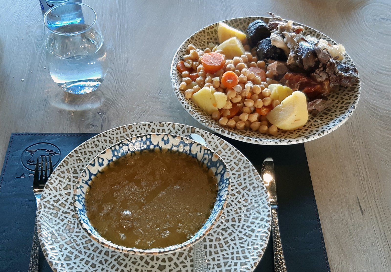 Traditional cocido madrileno stew, a Madrid staple dish