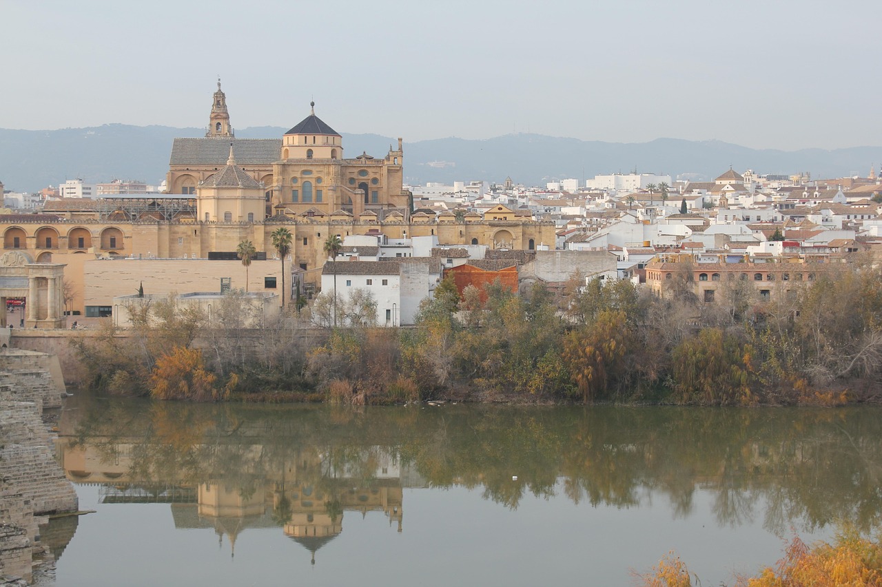 Cordoba River Guadalquivir with Mosque-Cathedral in background