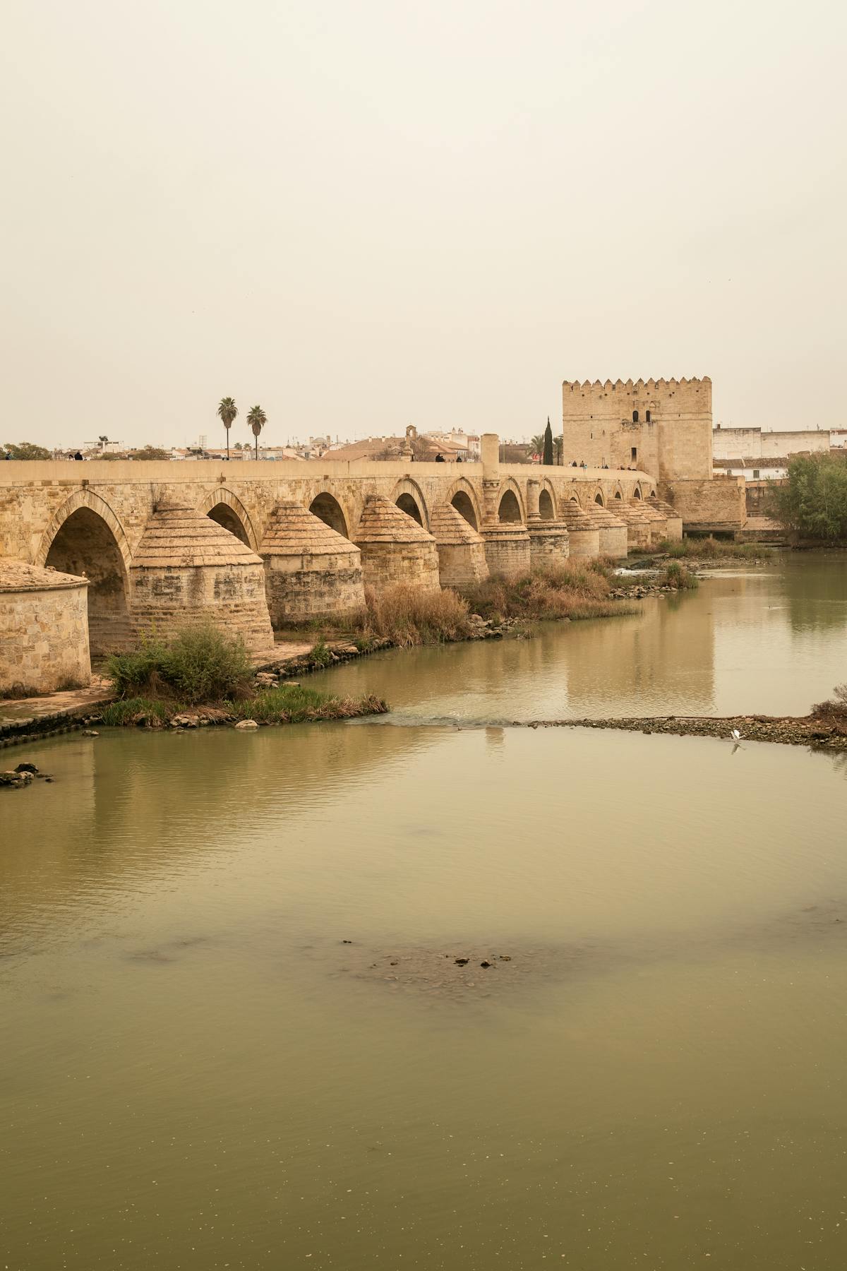 Roman Bridge spanning the Guadalquivir River in Cordoba Spain