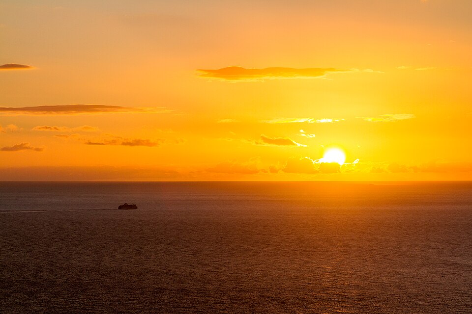 Sunset view from Costa Adeje coastline, Tenerife