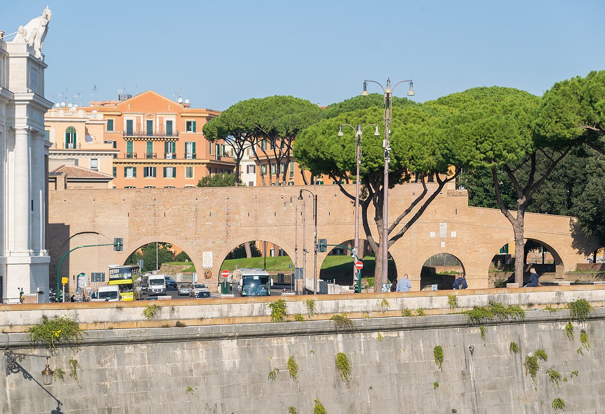 The Passetto di Borgo elevated passageway connecting Vatican to Castel Sant Angelo