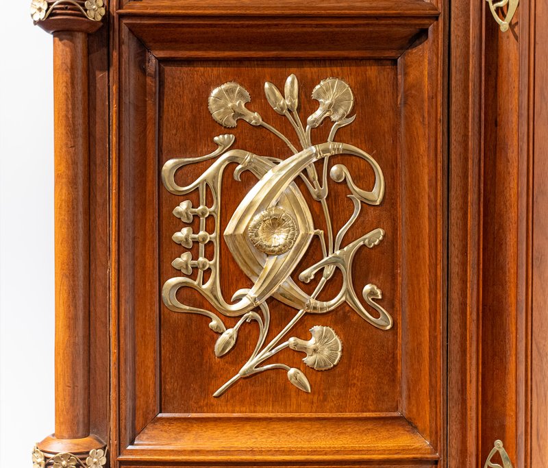 Interior room of Casa Vicens showing decorative tile walls and period furniture