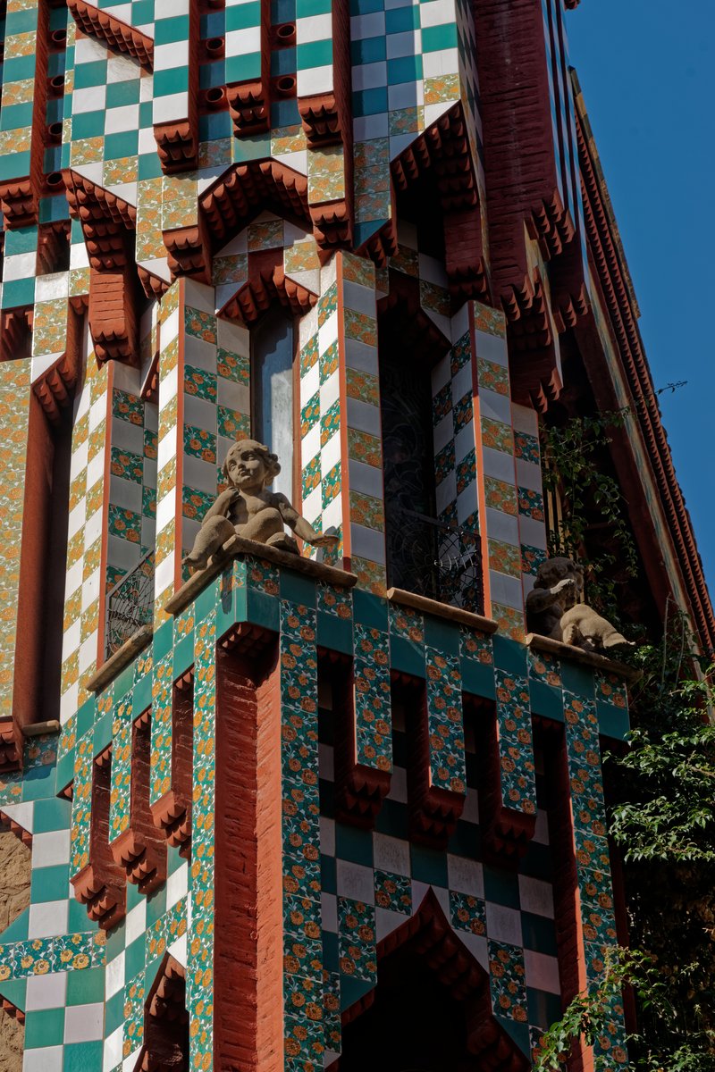 Street view of Casa Vicens from Carrer de les Carolines in Gracia Barcelona