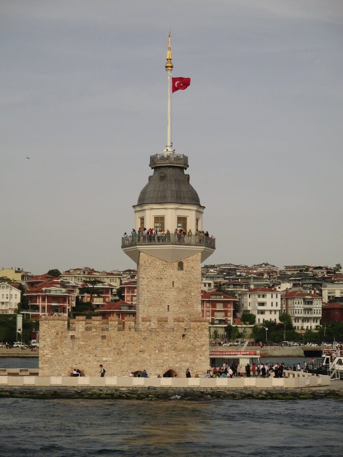 Scenic view of Belem Tower by the Tagus River
