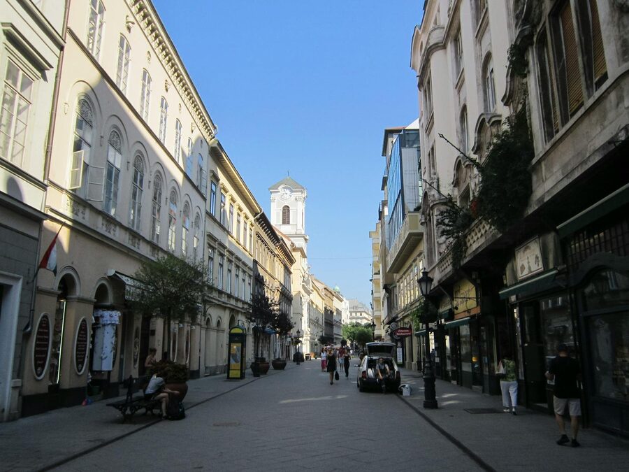 Vibrant pedestrian area of Budapest