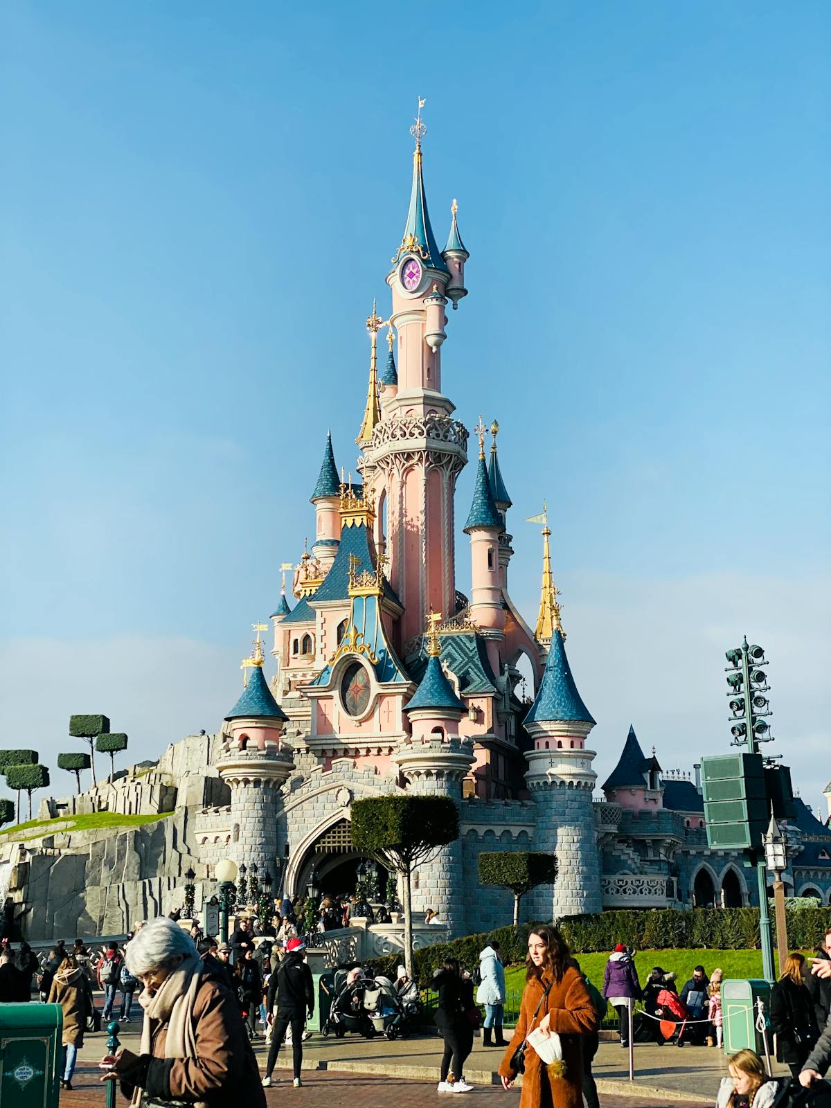 Atmospheric view of Disneyland Paris attractions and themed areas