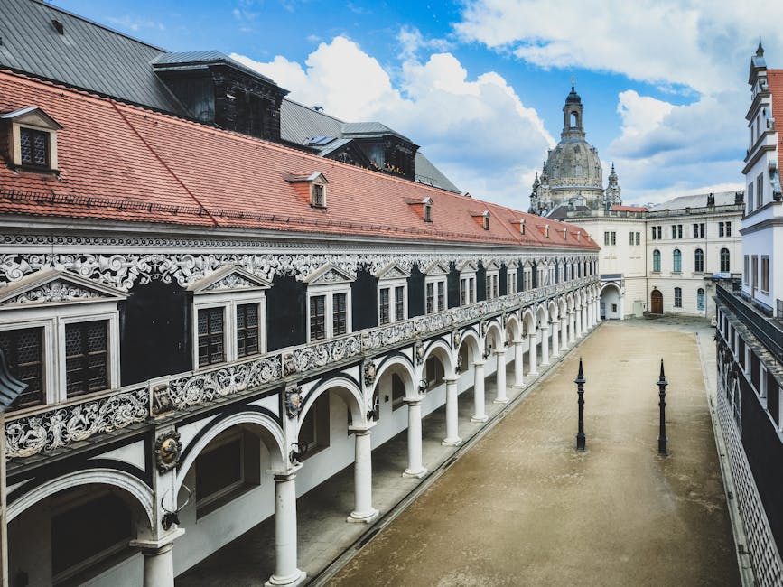 The Dresden Castle courtyard with its ornate Renaissance architecture