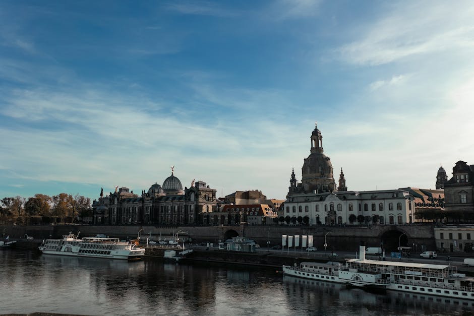 Historic skyline of Dresden featuring baroque architecture along the riverbank