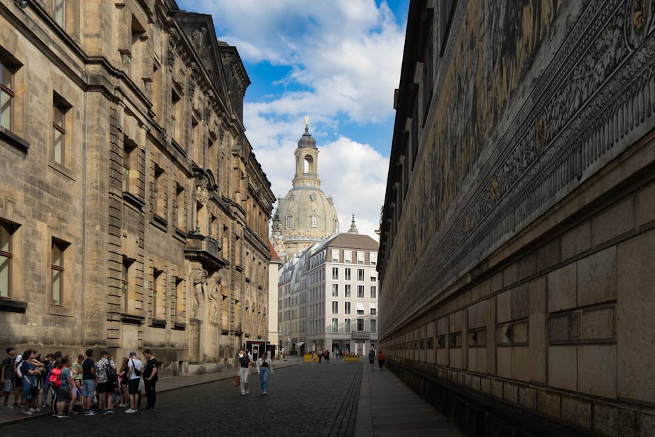 Street scene showcasing the rich architectural heritage of Dresden