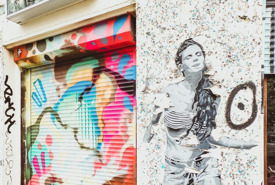 Colorful street art and graffiti in Berlin
