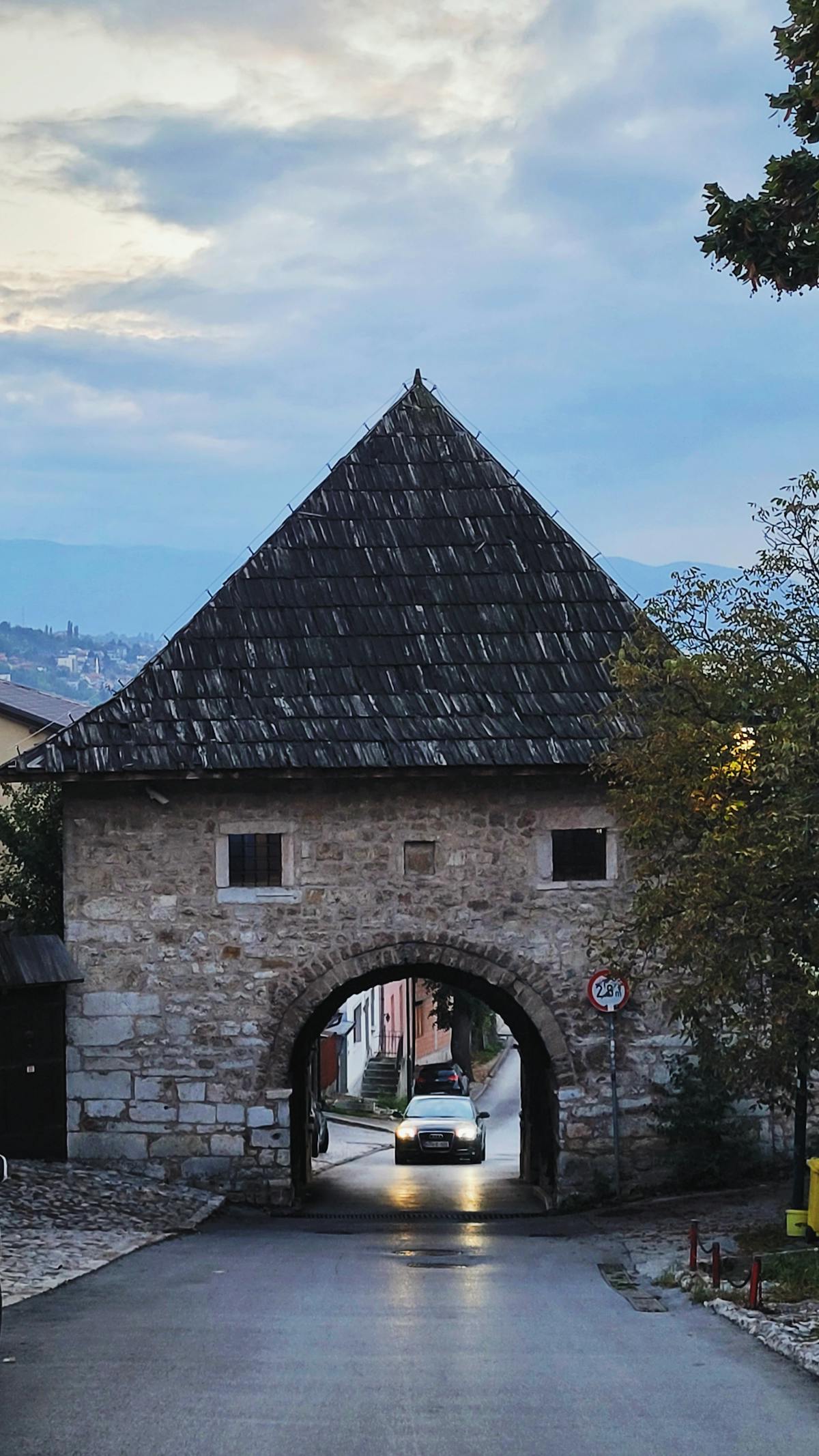 Ancient stone gatehouse entrance to Évora's old town