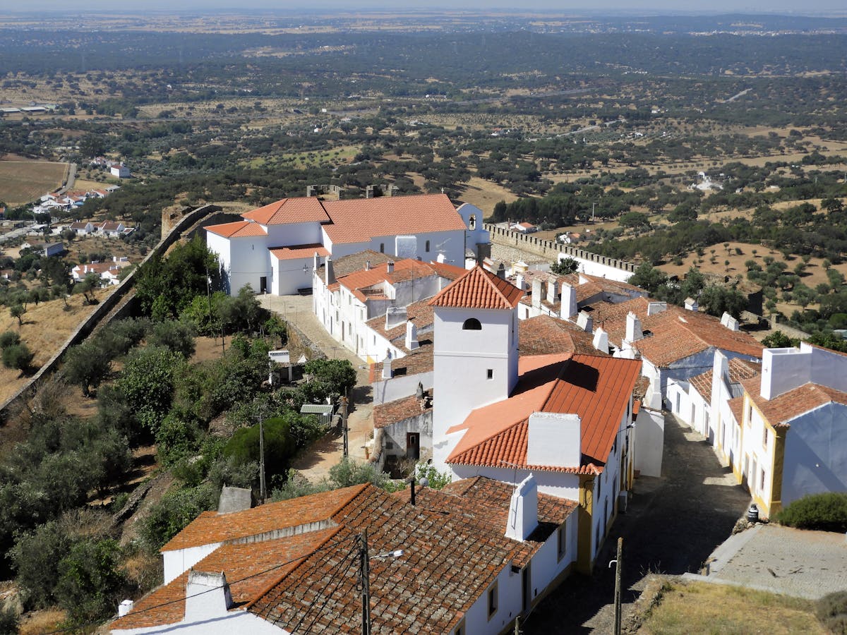 The historic hilltop village of Evoramonte with castle ruins