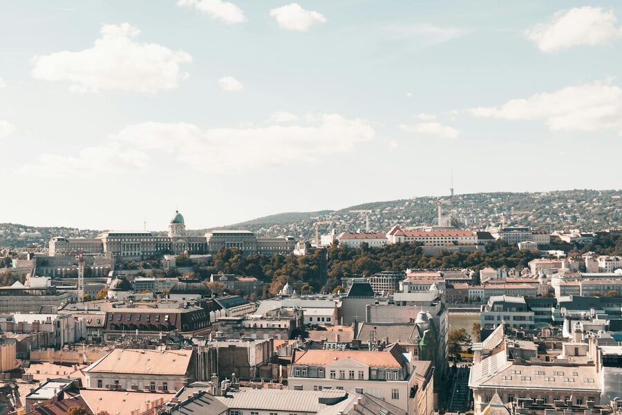 Expansive view of Budapest architecture with historic landmarks