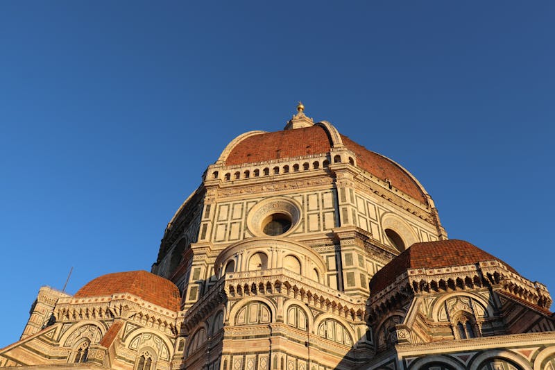 Florence Cathedral Duomo dome illuminated by morning sun